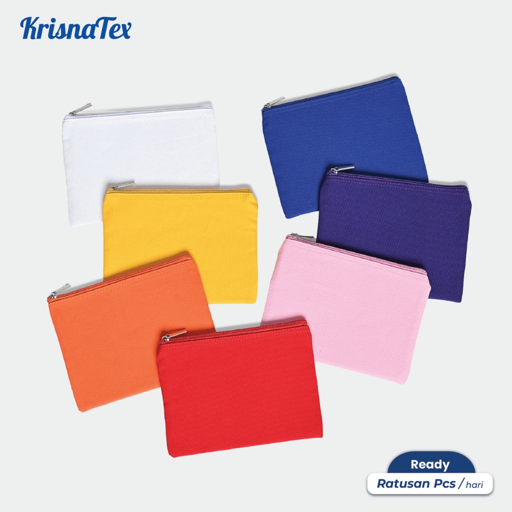 Jual Krisnatex Pouch Zipper Kanvas Premium Polos - Dompet Resleting ...