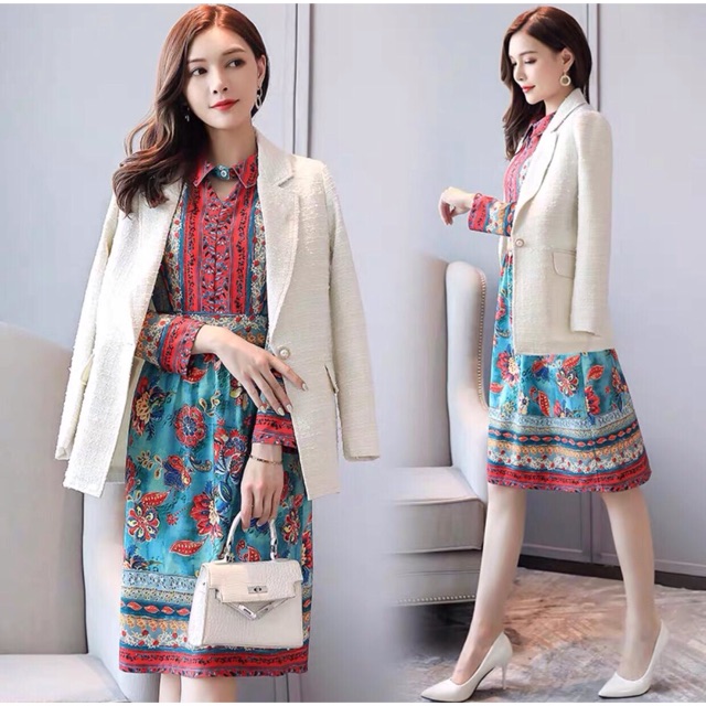 Jual 9826 SET FENISIA 2in1/setelan dress/setelan korea/setelan wanita ...