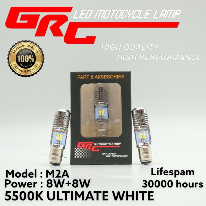 Jual Lampu depan led motor GRC LED M2A H6 AC DC motor matic bebek ...