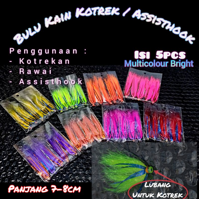 Jual Bulu Kotrek Kain Kombinasi Flasher / Assisthook | Shopee Indonesia