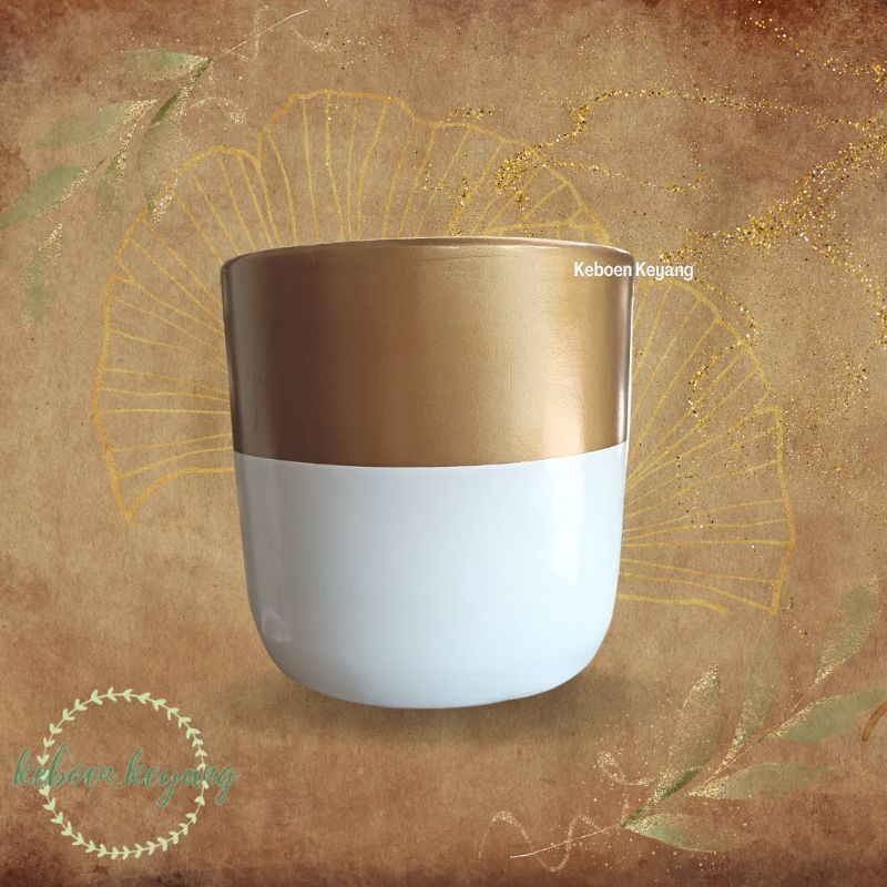 Jual Pot bucket two tone (Gold&White) | Shopee Indonesia
