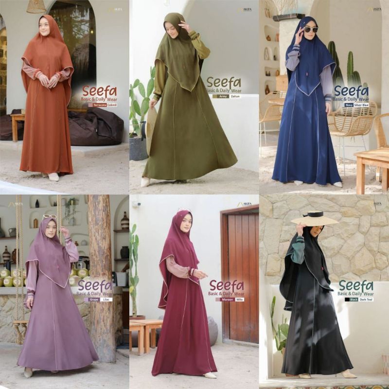 Jual Seefa Dress by Akifa ( set Khimar) | Shopee Indonesia