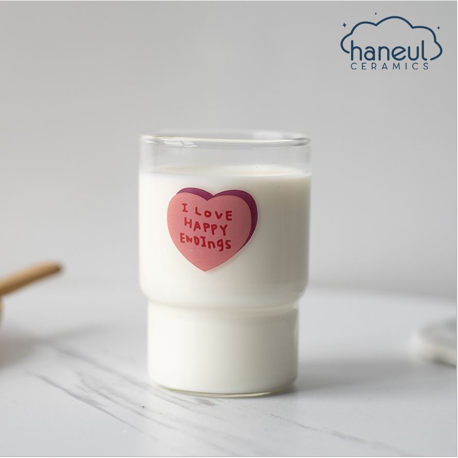 Jual Gelas Kaca Haengbok ala Korea | Home Cafe Korean Glass | Gelas ...