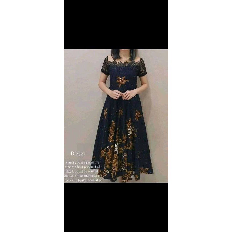 Jual DRES BATIK KOMBINASI BROKLAT RENDA | MOTIF HM | Shopee Indonesia