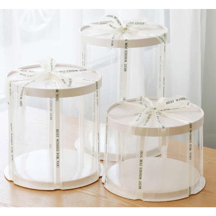 Jual Cake Box Bulat Hampers Seserahan Sangjit Plastik Mika Transparan ...