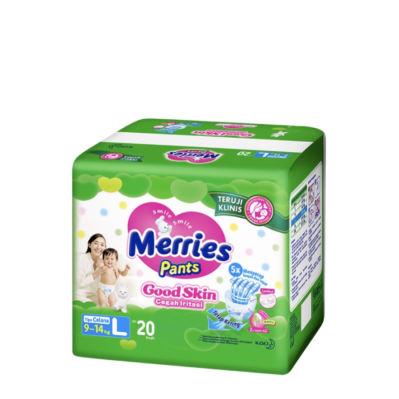 Jual Merries Pants Good Skin L 9-14 kg 20 pcs | Shopee Indonesia