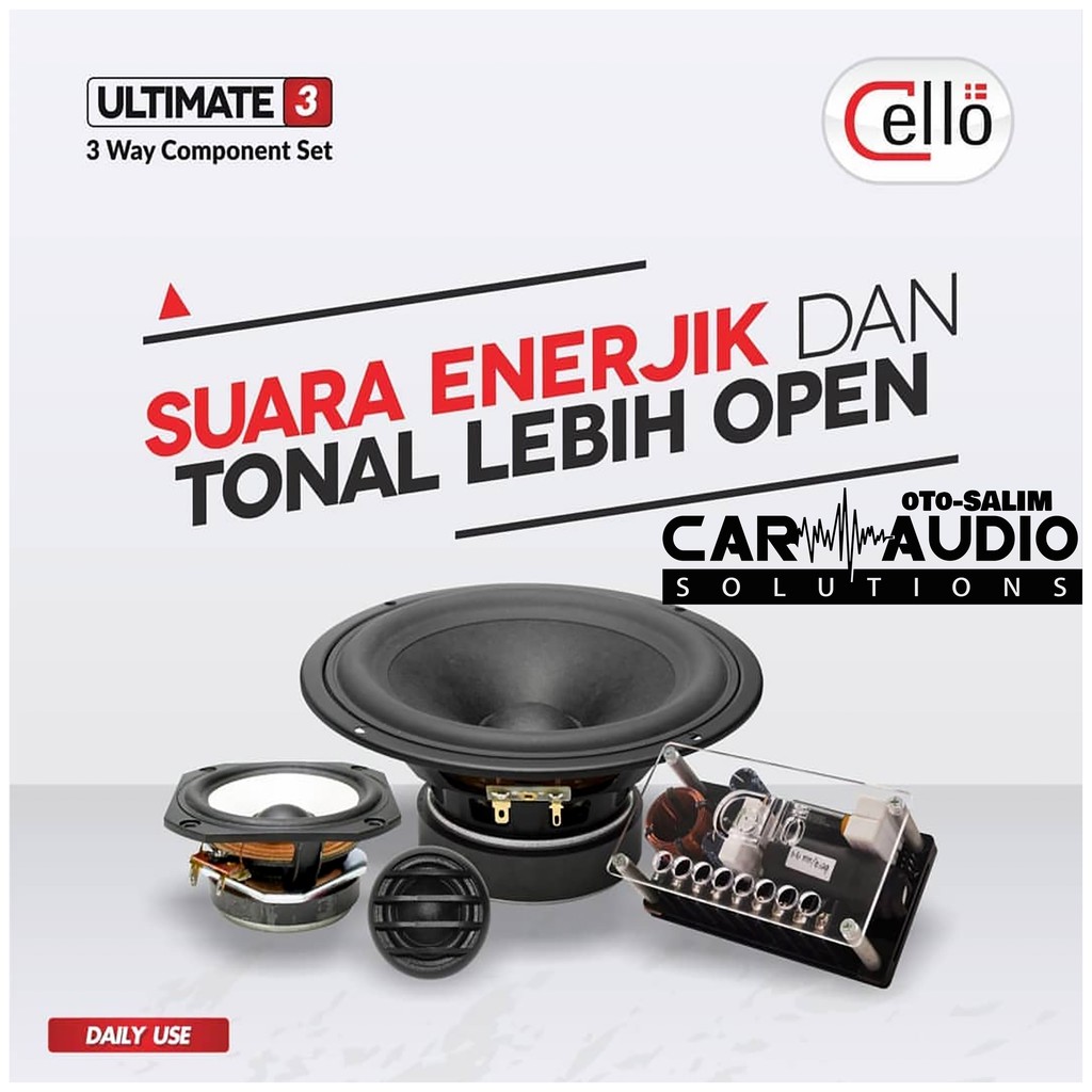 Jual Cello Ultimate 3 New 3-Way Speaker Component Split Kit | Shopee ...