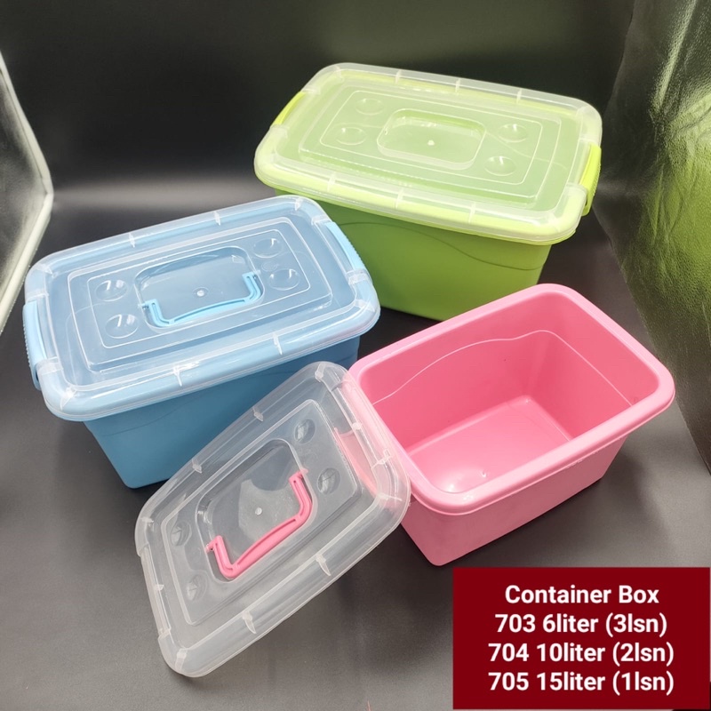 Jual HCS - BOX CONTAINER 6 LITER - Pegangan / Box Plastik Serbaguna 6L ...