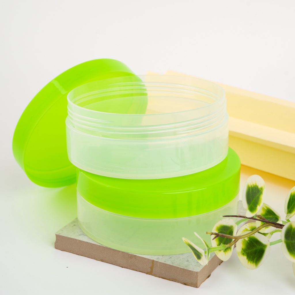 Jual Pot lulur Kosong 250 gr Natural Tutup Hijau/ kemasan/Wadah kosong ...