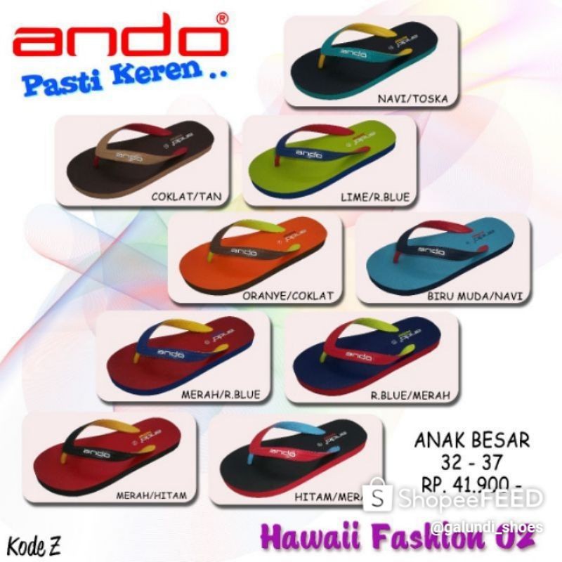 Jual Sendal Ando Fashion Anak Ukuran 28/37 | Shopee Indonesia