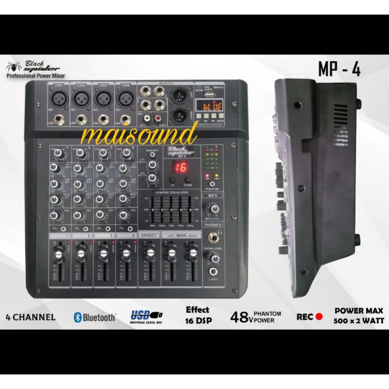 Jual POWER MIXER BLACK SPIDER MP 4 POWER BLACKSPIDER MP4 4 CHANNEL ORI | Shopee Indonesia