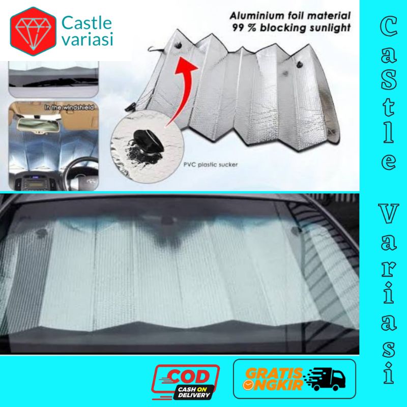 Jual tirai kaca mobil dashboard Sun Shield / Pelindung panas dashboard ...