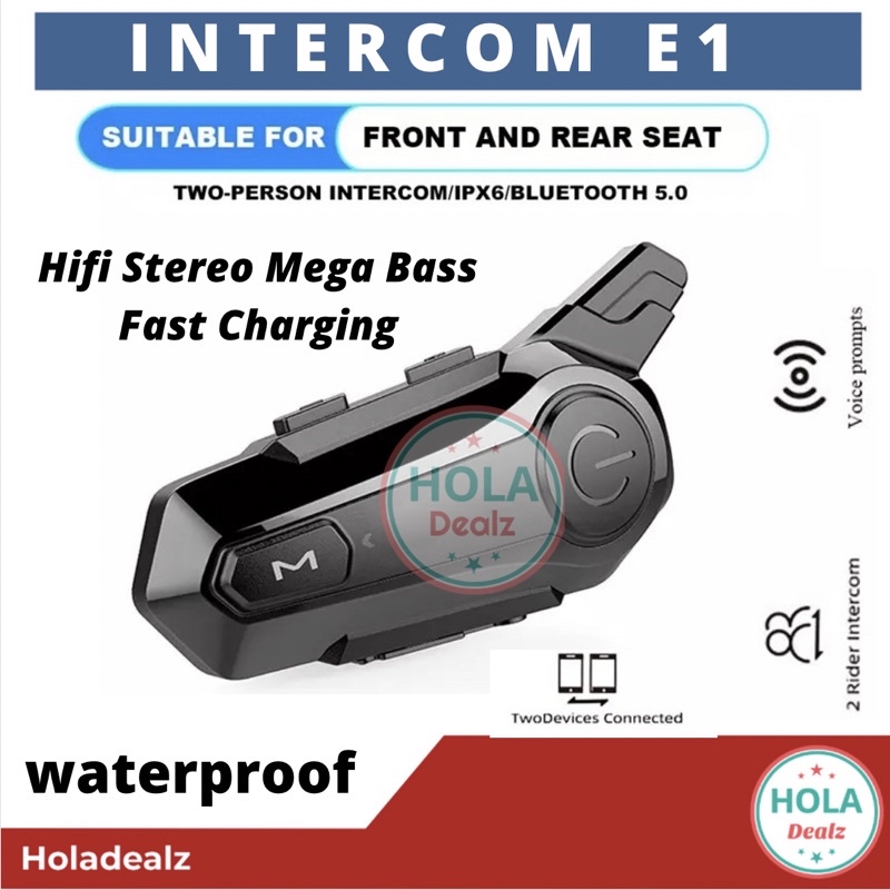 Jual INTERCOM E1 BLUETOOTH HEADSET HELMET E1 BT 5.0 SUPPROT 2 PAIRING ...
