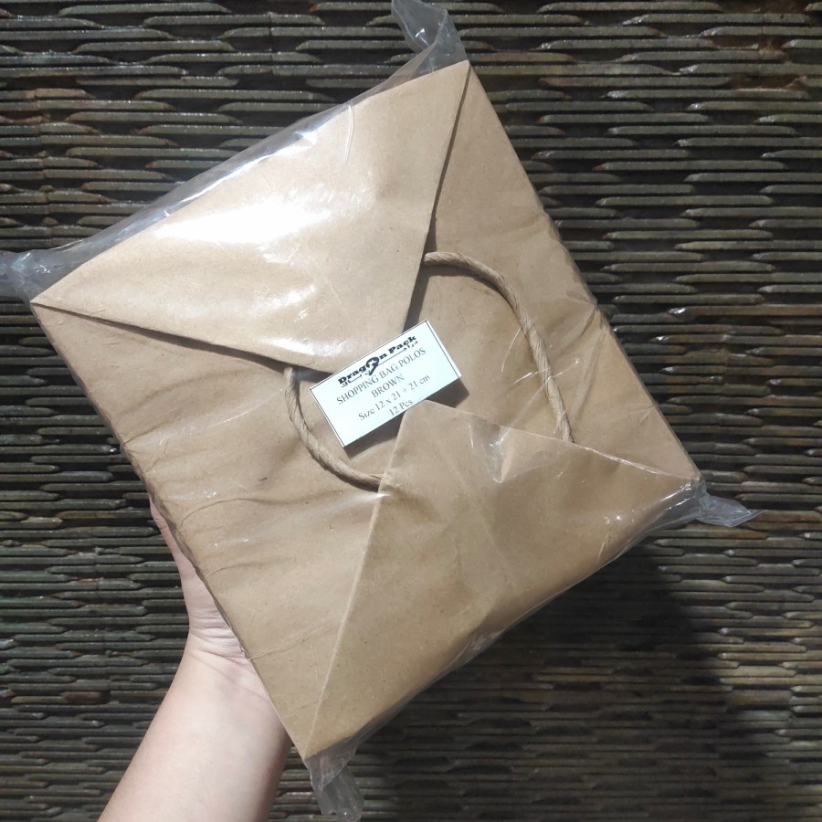 Jual Shopping Bag 12 x 21 x 21 cm - Paper Bag / Kantong Kertas isi 12 ...