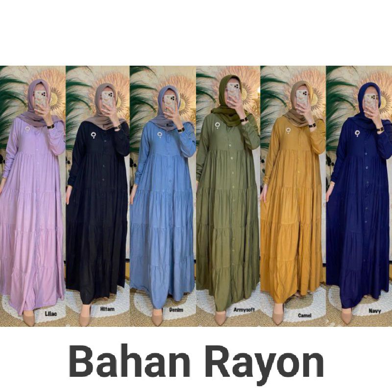 Jual (BISA COD)TERBARU GAMIS RAYON POLOS GAMIS RAYON /CRINKLE AIRFLOW ...