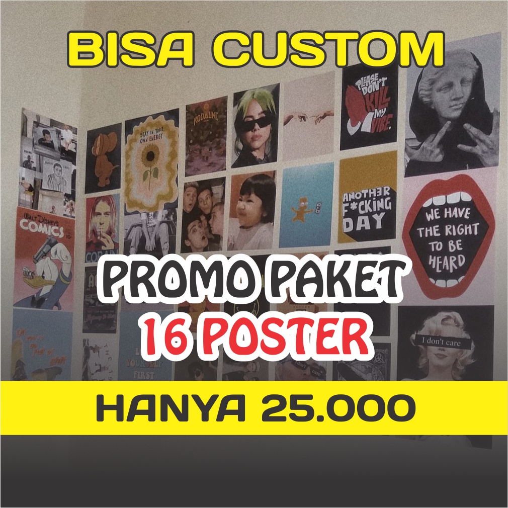 Jual Custom poster dinding isi 16 pcs aesthetic, band old, ultras dll ...