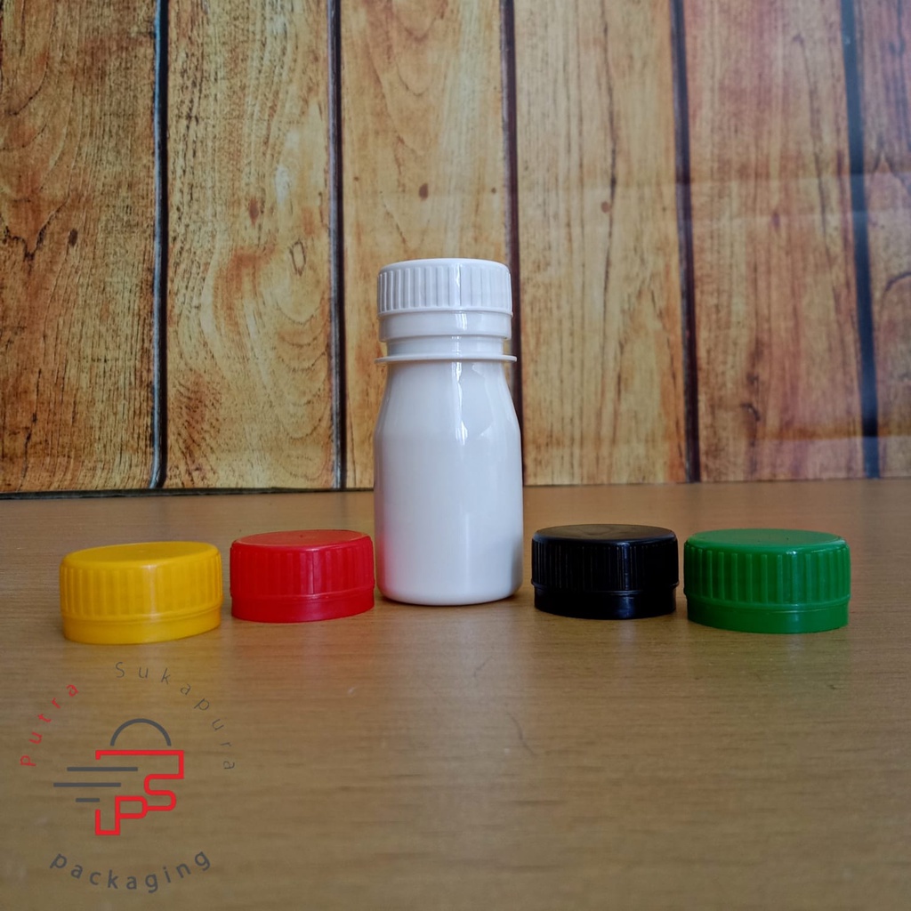Jual Botol kapsul 50ml / botol bp2 50ml putih / tutup lonk warna varian ...