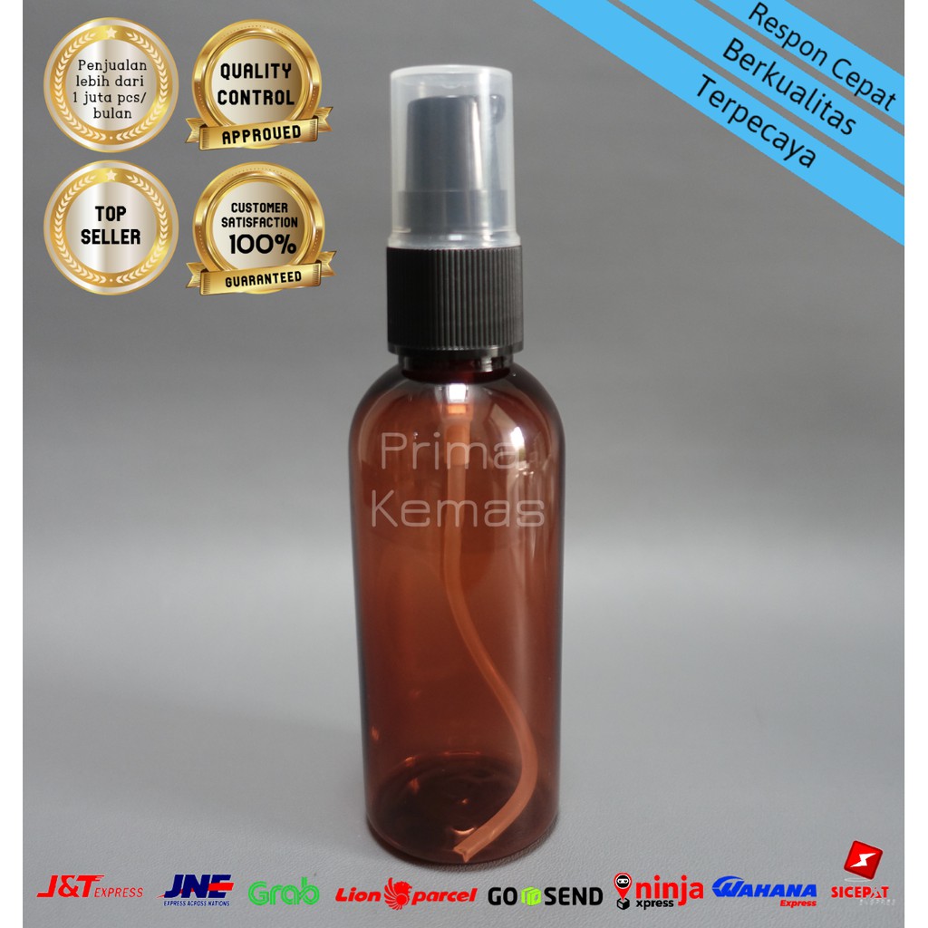Jual Botol Pump Treatment 60 ml Coklat - botol kosmetik 60 ml - botol ...