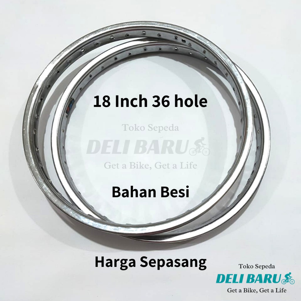 Jual Rims Besi Velg 18 inch lingkar pelek lubang 36 sepeda anak BMX ...