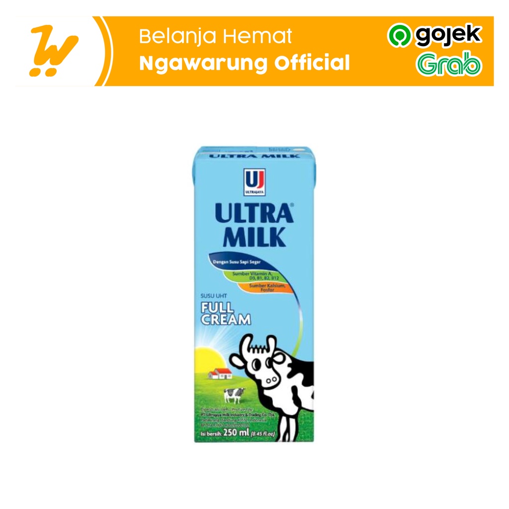 Jual Ultra Susu Uht Steril Slim Plain Full Cream Tpk 250Ml | Shopee ...