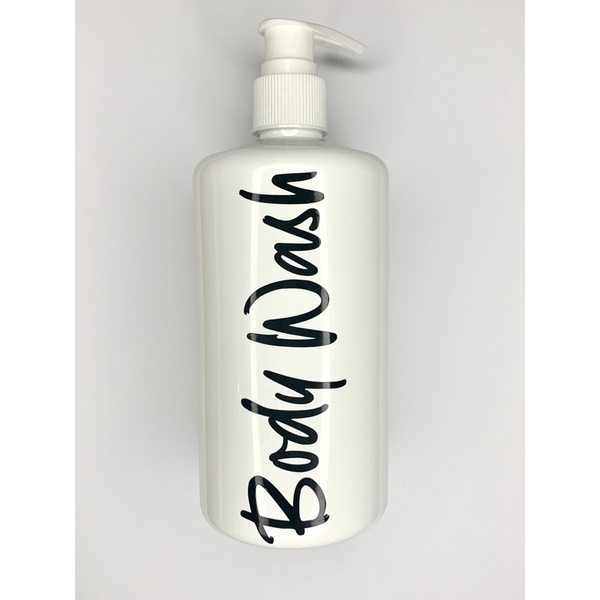 Jual botol 500ml pump aesthetics label sticker cutting body wash ...