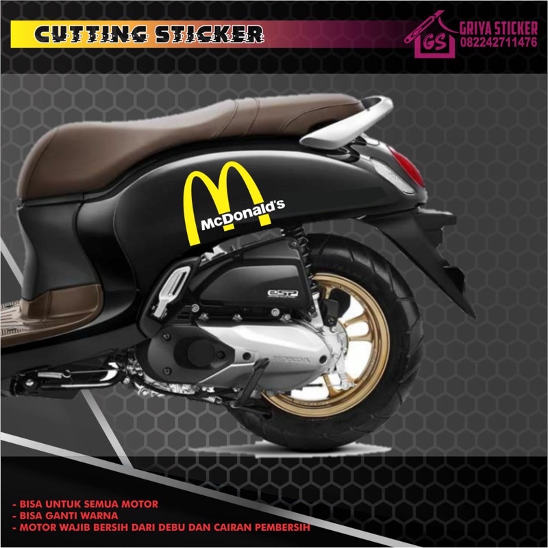 Jual STICKER MOTOR SCOOPY VESPA LOGO MCD Mc donald stiker viral ...