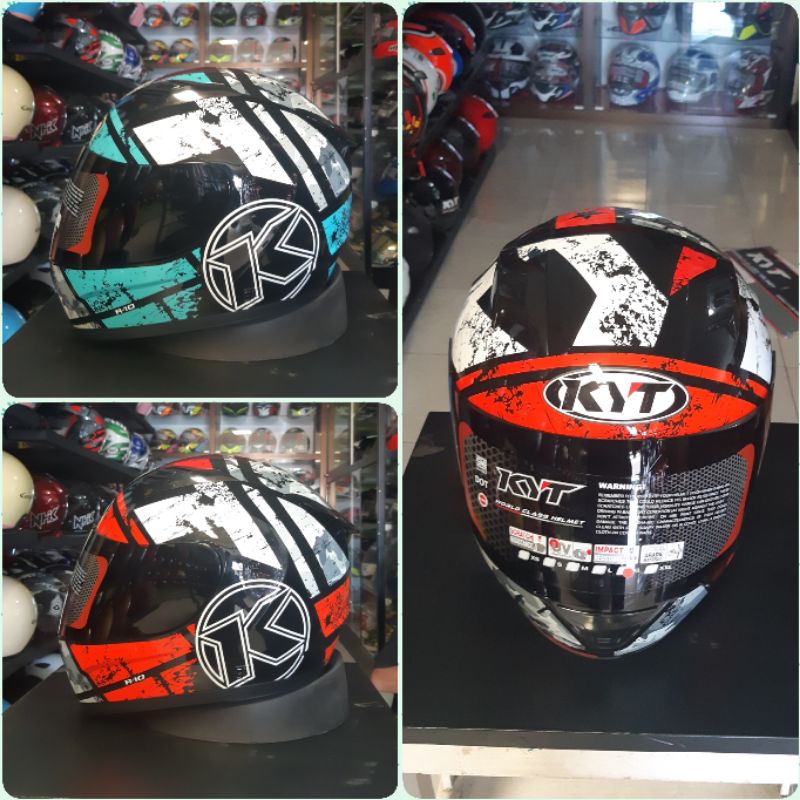 Jual KYT R10 MOTIF/ KYT FULL FACE | Shopee Indonesia