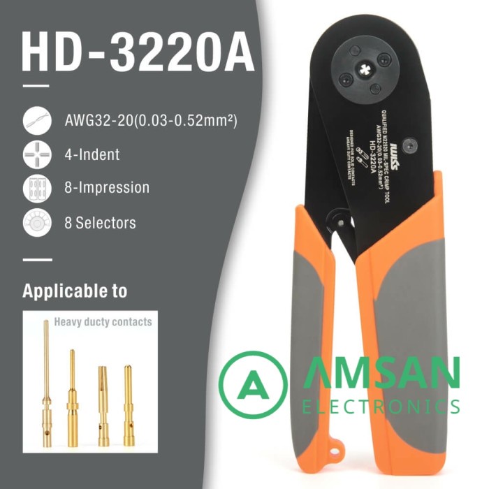 Jual IWISS HD-3220A W1 Aviation Terminal M22520 2-01 AWG32-20 Crimper ...
