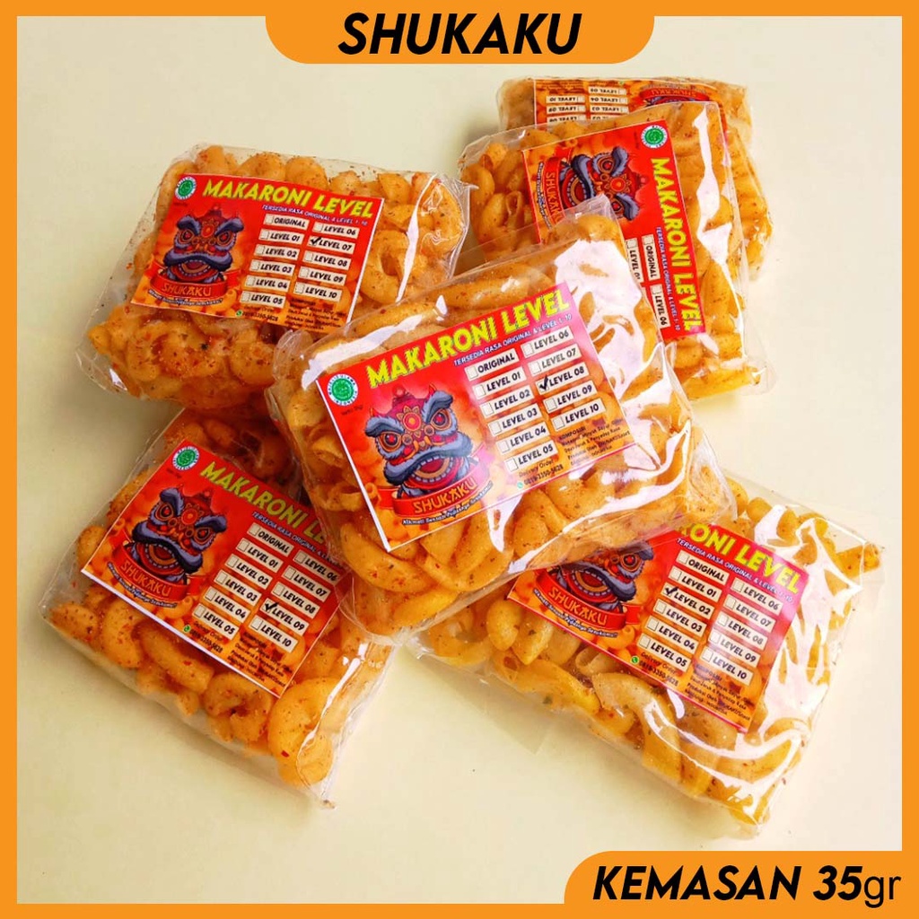 Jual SHUKAKU Makaroni Level Pedas Level 4 Kemasan 35gram | Shopee Indonesia