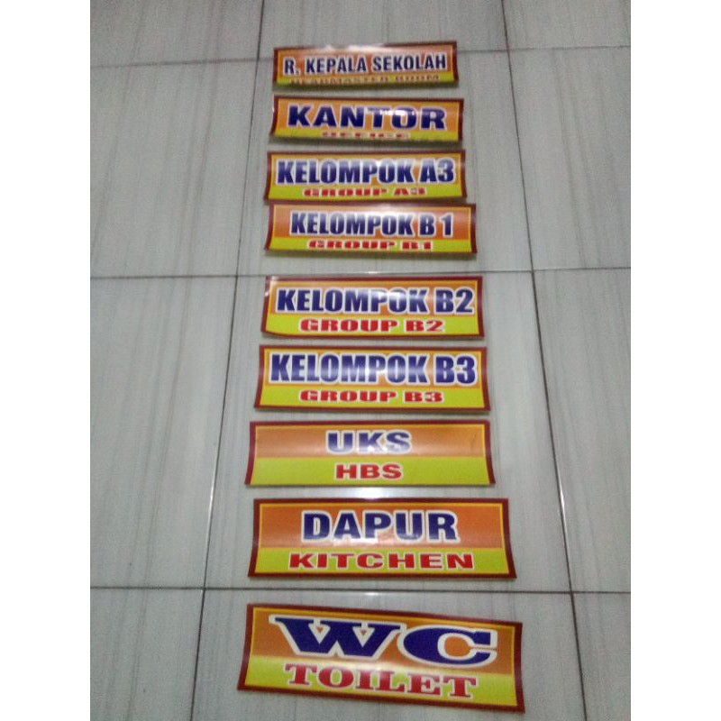 Jual Termurah!! Stiker label kelas/ruang PAUD,TK,SD,SMP,SMA,Perkantoran ...