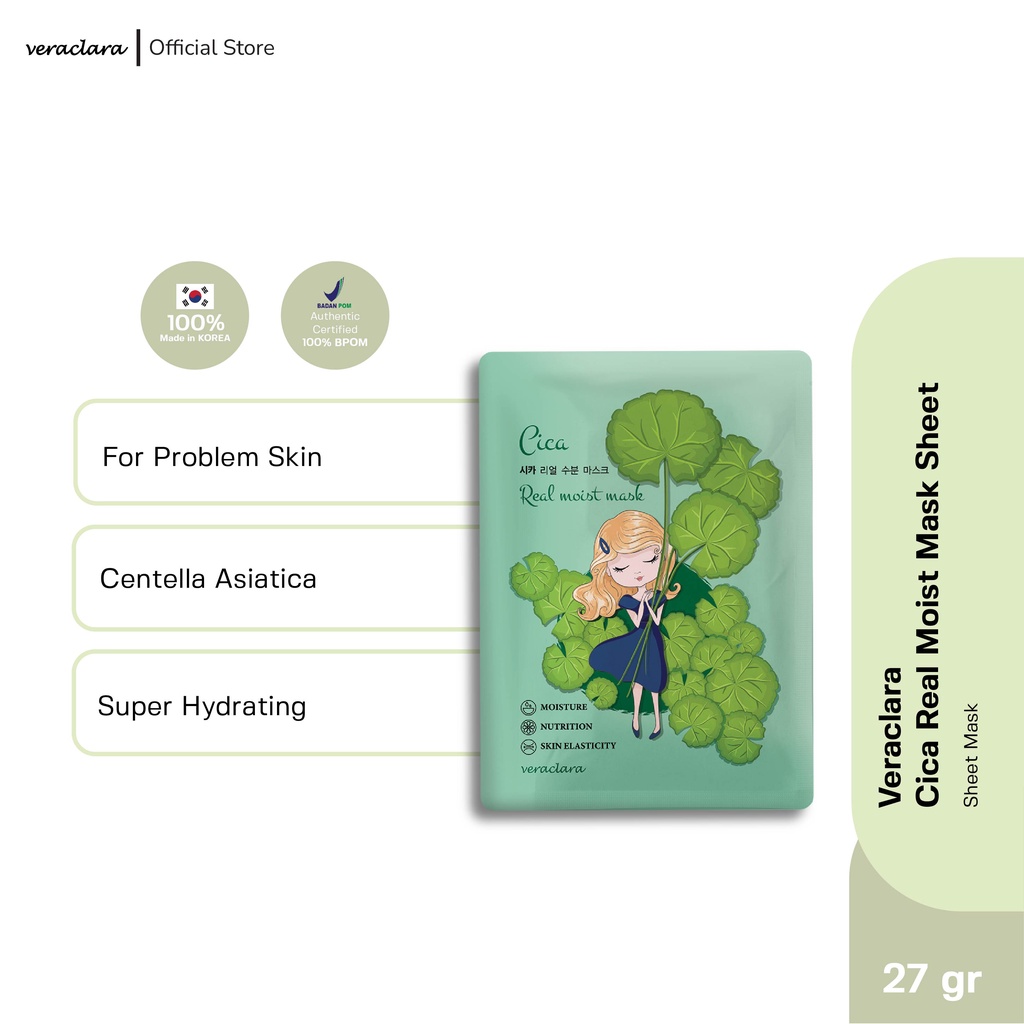 Jual Veraclara - Cica Real Moist Mask Sheet 23ml [Official Store ...