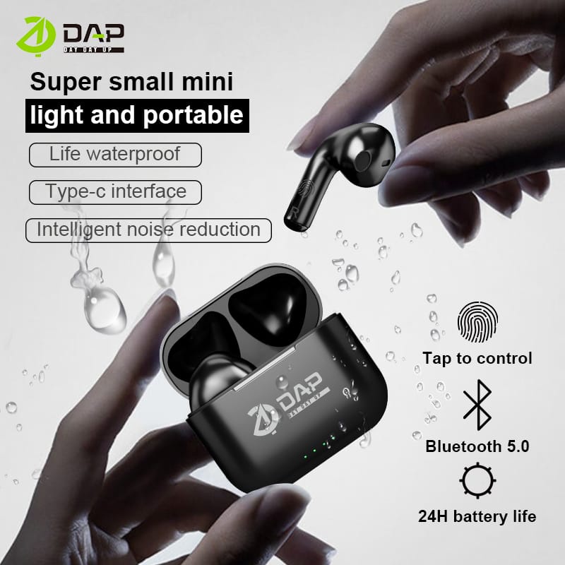 Jual DAP Earphone Airbuds D-T02 Waterproof IPX4 Semi-In-Ear TWS True ...