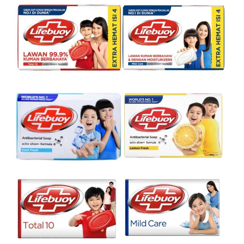Jual Lifebuoy Bar Soap Total Perfect 10 mild care Lemon sabun mandi ...