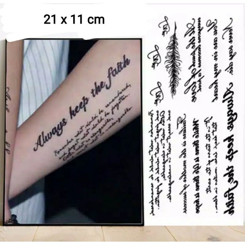 Jual TATO TEMPORARY TULISAN TIDAK PERMANEN | Shopee Indonesia