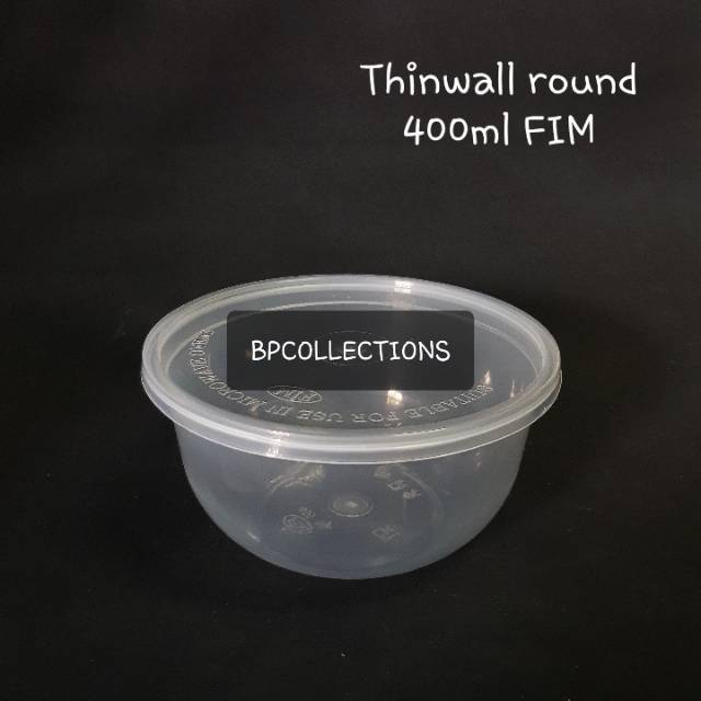 Jual 1 PAK 25 pcs THINWALL 200ML 300ML 400ML 450ML 650ML ROUND BULAT MANGKUK PLASTIK BOWL TUTUP ...