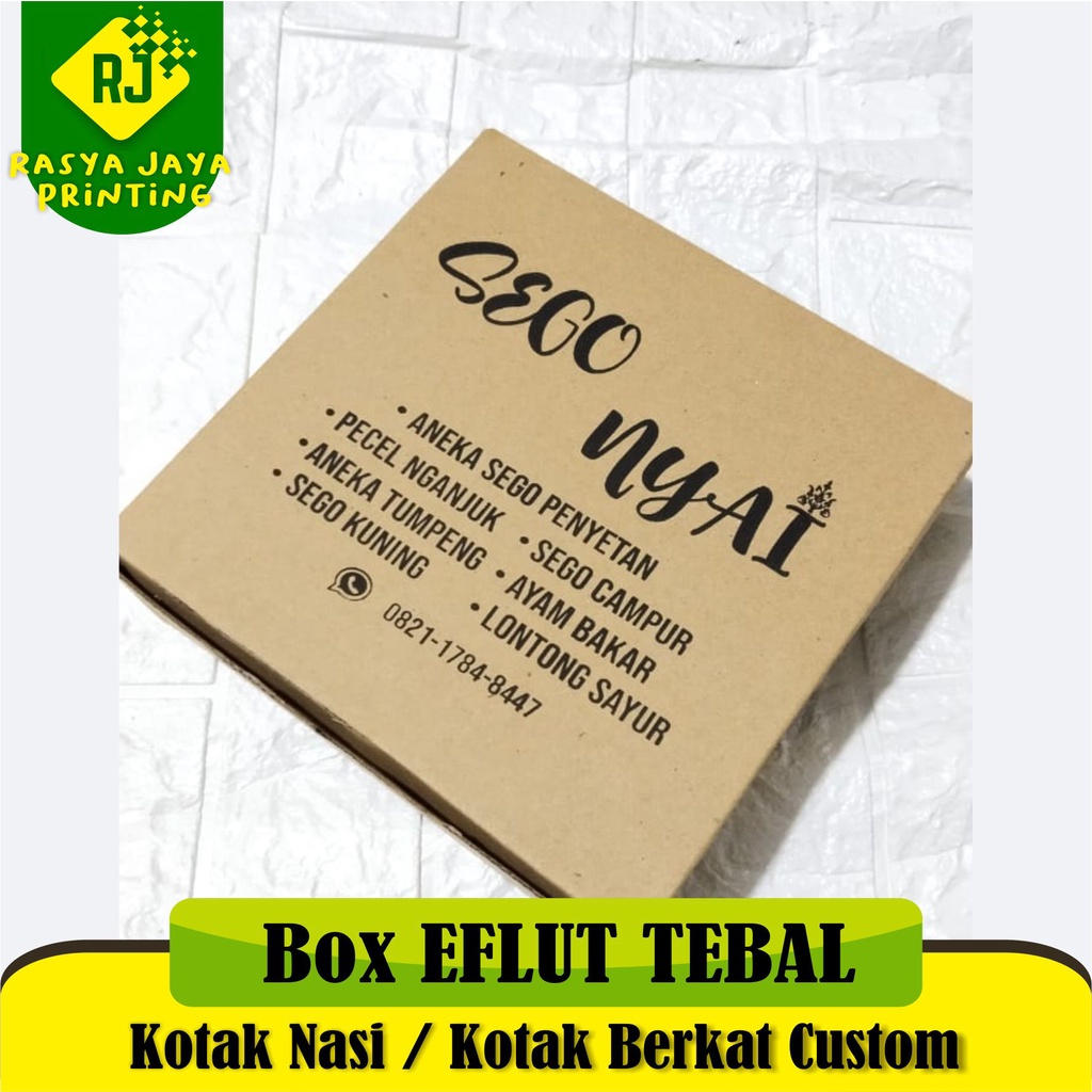 Jual Box Coklat EFLUT Kotak Nasi | Lunch Box Sablon Bahan KraftTebal ...
