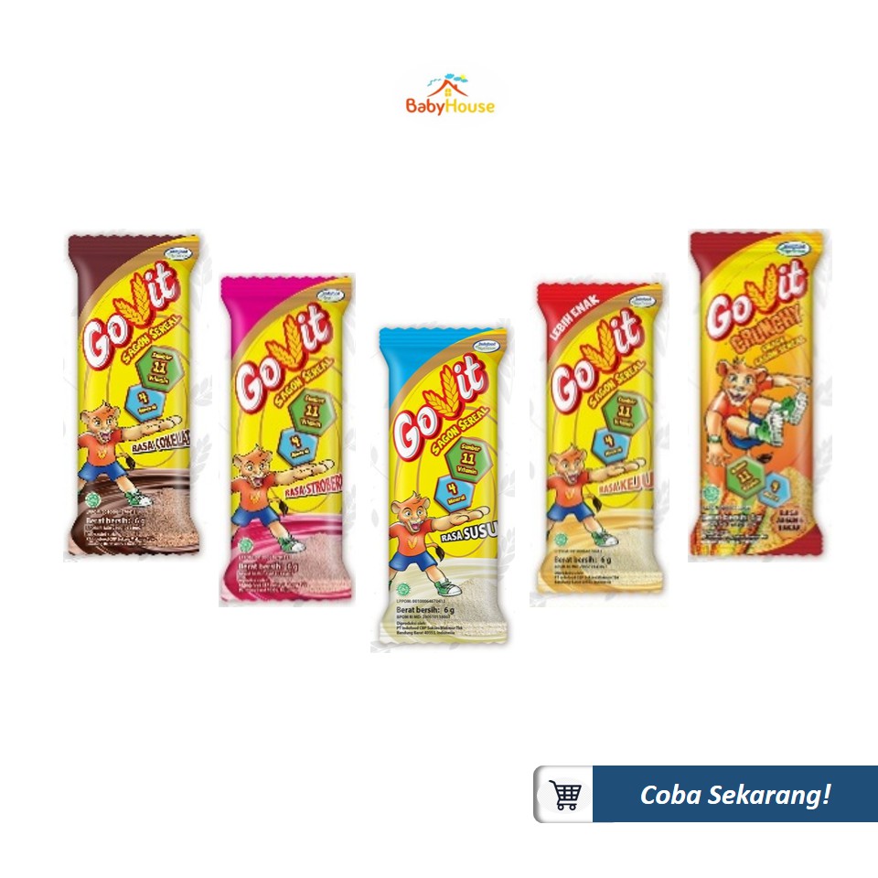 Jual Govit Snack Sagon Coklat/Stroberi/Susu/Keju/Jagung Bakar 6 gram x ...
