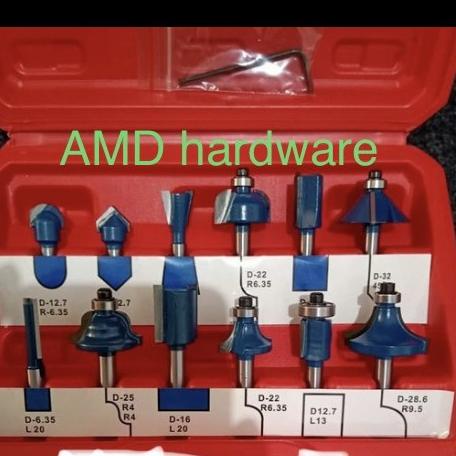 Jual V MATA PROFIL ROUTER TRIMER SET 12 pcs JLD Profile Ukir Kayu (ryu ...