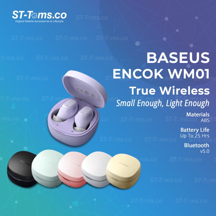 Jual Baseus Encok WM01 / WM 01 True Wireless Earphones TWS | Shopee ...