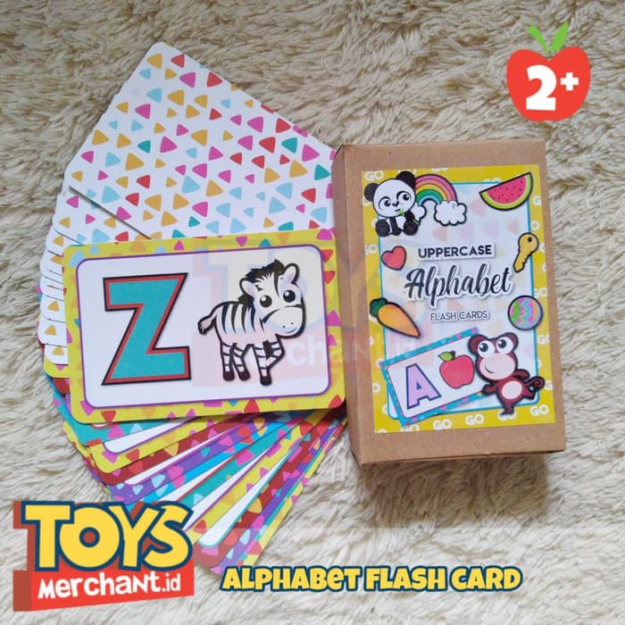 Jual flash cards alphabet uppercase / kartu pintar huruf anak besar ...