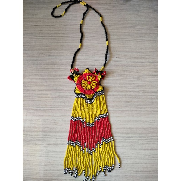 Jual kalung manik etnik dayak tameng ubur ubur gurita lonceng kalung ...