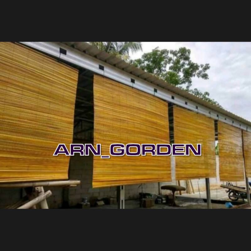 Jual Tirai Bambu Asli Wide Kere 100x200 Tirai Kernis Kerai Outdor | Shopee Indonesia