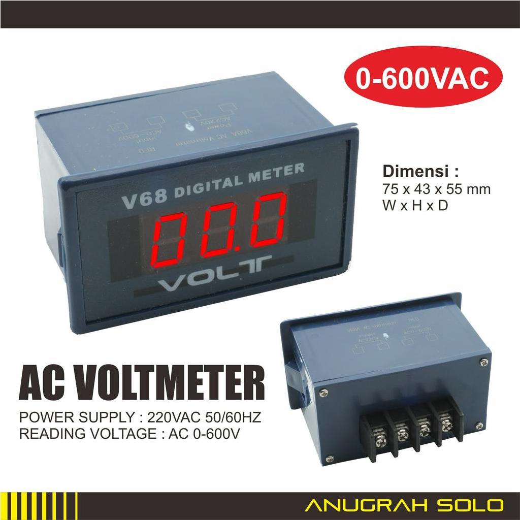Jual Voltmeter Digital AC 0-600V V68 AC Volt Meter Digital | Shopee ...