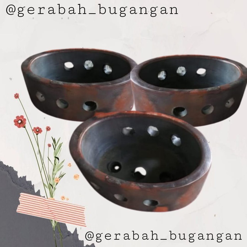 Jual POT ANGGREK POT TANAMAN TANAH LIAT TERAKOTA CEPER ANTIK TEBAL DAN ...
