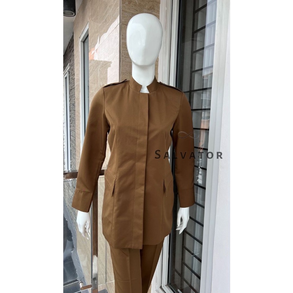 Jual BLAZER WANITA / Seragam PNS / Baju PDH PNS Wanita / Baju Dinas Pemda Wanita / Baju Khaki ...