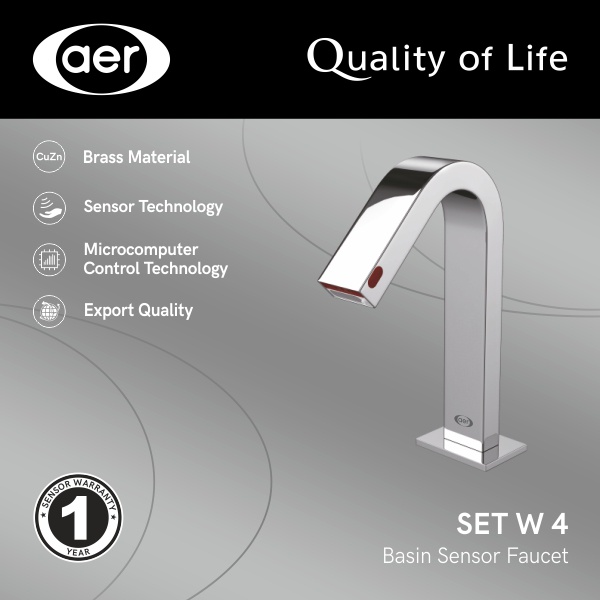 Jual AER Kran Wastafel Sensor Otomatis Kuningan – Automatic Sensor SET ...