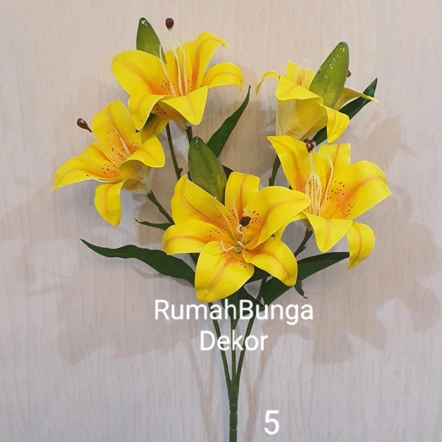 Jual Bunga Lily Artificial Latex / Lili Plastik ( Ada 5 Warna ...