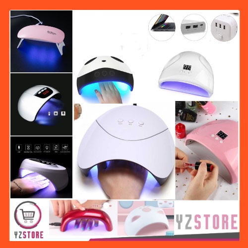 Jual Alat Pengering Kutek Kuku Gel Nail Art Lampu UV LED Smart Portable Pedicure Nail Dryer YZ ...
