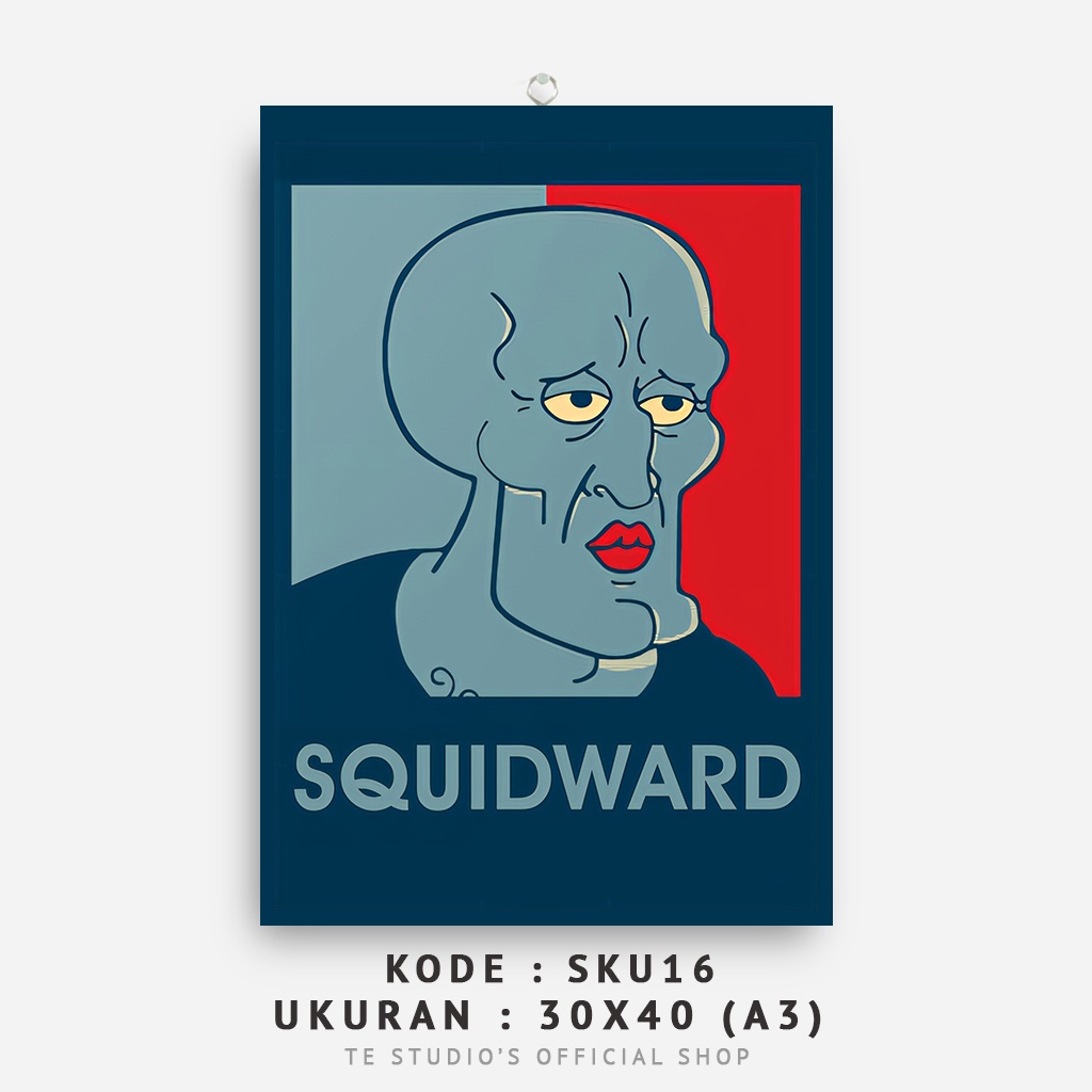 Jual Poster Lukisan Squidward Ukuran Besar A3 30x40cm Hiasan Dinding ...