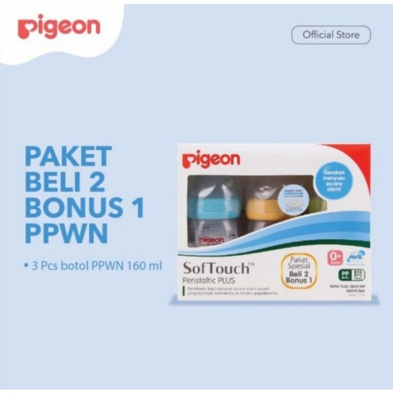 Jual Pigeon Botol Susu Soft Touch Peristaltic Plus isi 3 160ml / 240ml | Shopee Indonesia